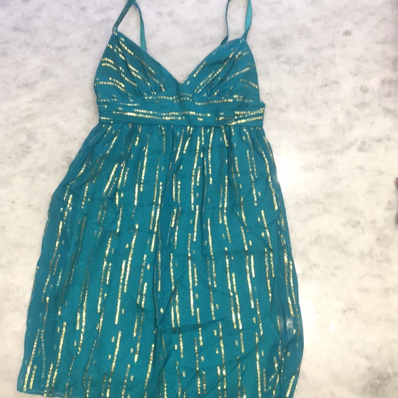 Milly of New York | Dresses | Milly Party Dresspeacock Blue With Gold ...